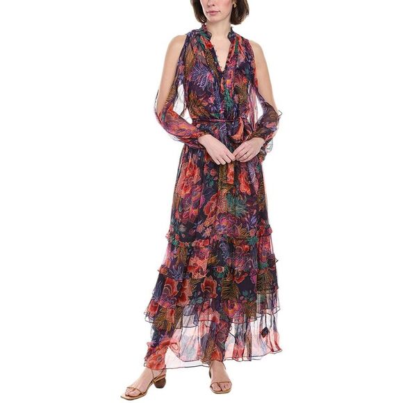 Johnny Was | Dresses | Johnny Was Womens Ashlee Coldshoulder Silk Maxi ...